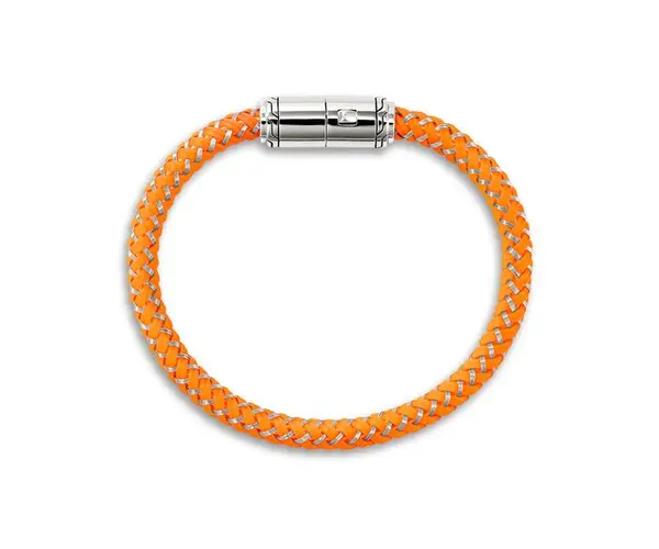 John Hardy Sterling Rubber, And Enamel Woven Bracelet - Silver