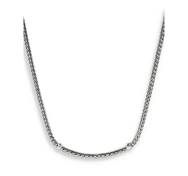 John Hardy Sterling Silver Sapphire Bar Necklace - Black/silver