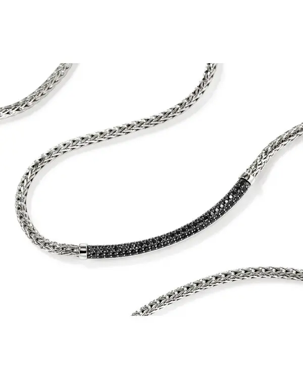 John Hardy Sterling Silver Sapphire Bar Necklace - Black/silver