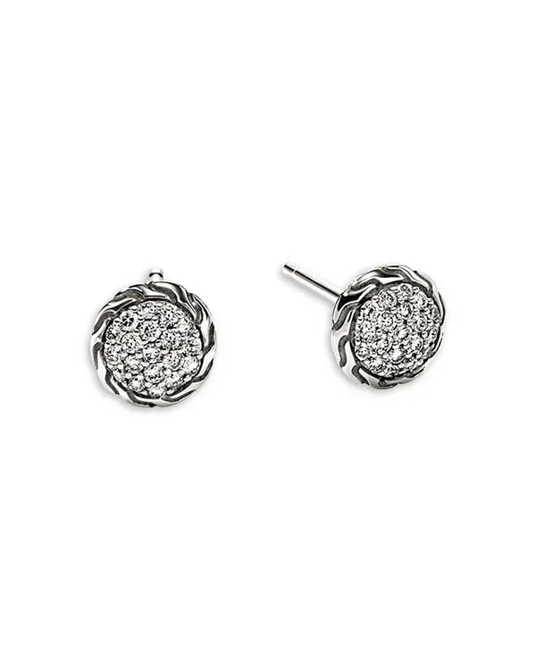 John Hardy Sterling Jh Essentials Diamond Stud Earrings - Silver