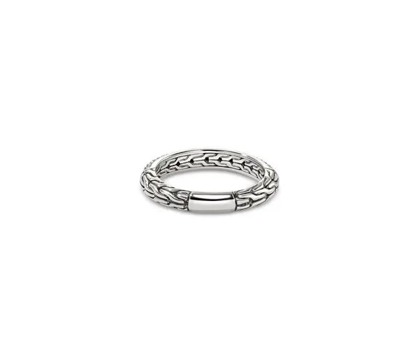 John Hardy Sterling Diamond Band Ring - Silver