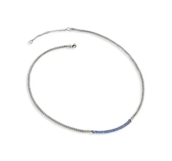 John Hardy Sterling Silver Sapphire Bar Necklace - Blue/silver