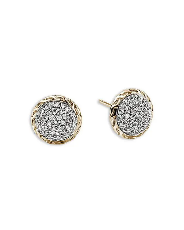 John Hardy Jh Essentials Diamond Stud Earrings - Gold