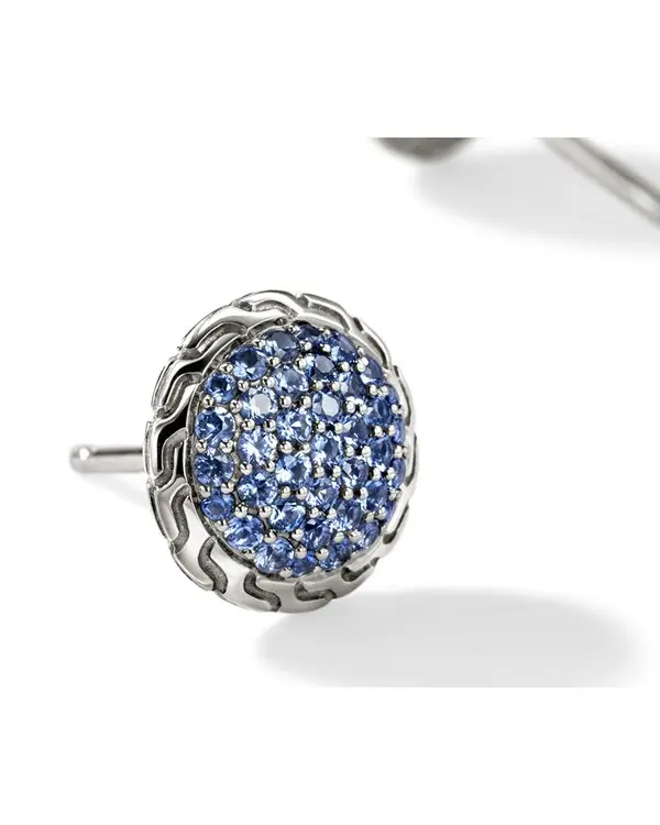 John Hardy Sterling Silver Jh Essentials Sapphire Stud Earrings - Blue/silver