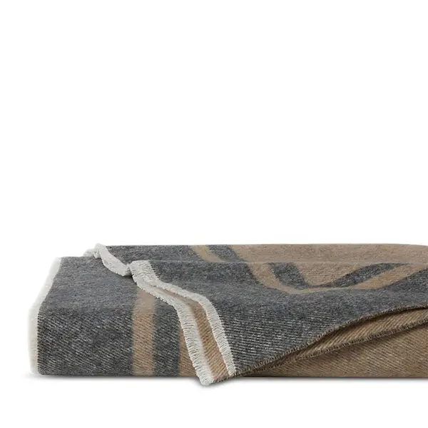SFERRA Viletta Cotton, Wool & Cashmere Blend Throw - Grey/beige
