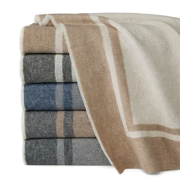 SFERRA Viletta Cotton, Wool & Cashmere Blend Throw - Oat/beige