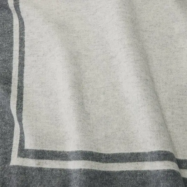 SFERRA Viletta Cotton, Wool & Cashmere Blend Throw - Oat/charcoal