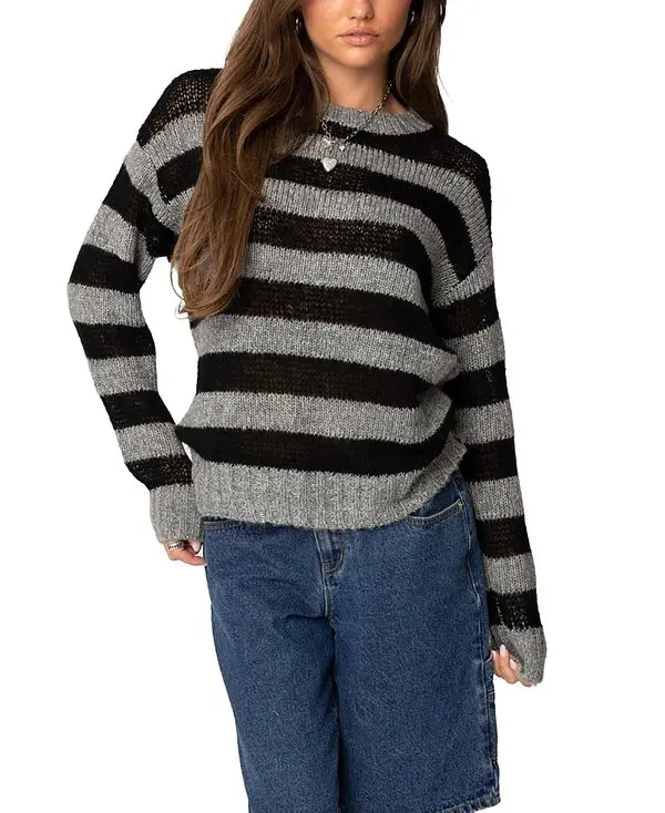 EDIKTED Light Knit Striped Sweater - Mix