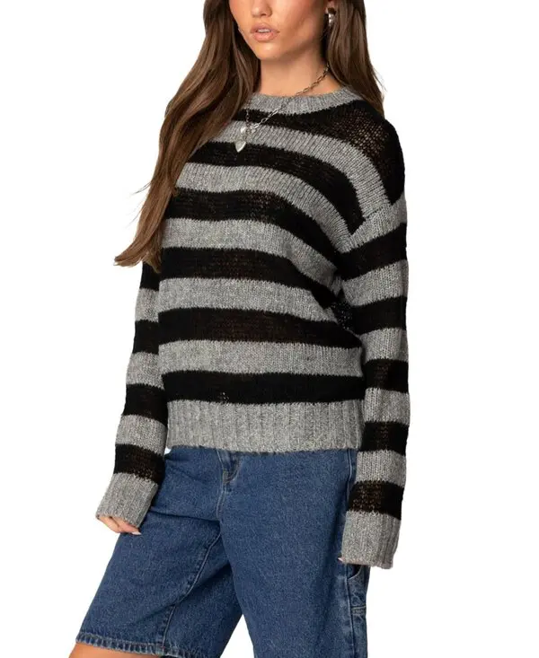 EDIKTED Light Knit Striped Sweater - Mix