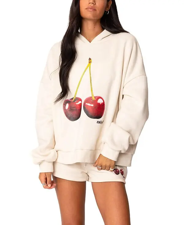 EDIKTED Mon Cheri Hoodie - Cream