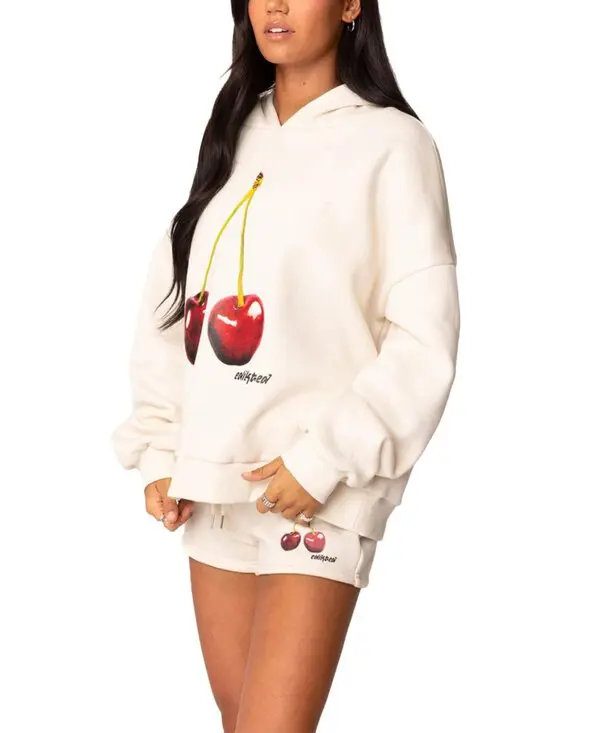 EDIKTED Mon Cheri Hoodie - Cream