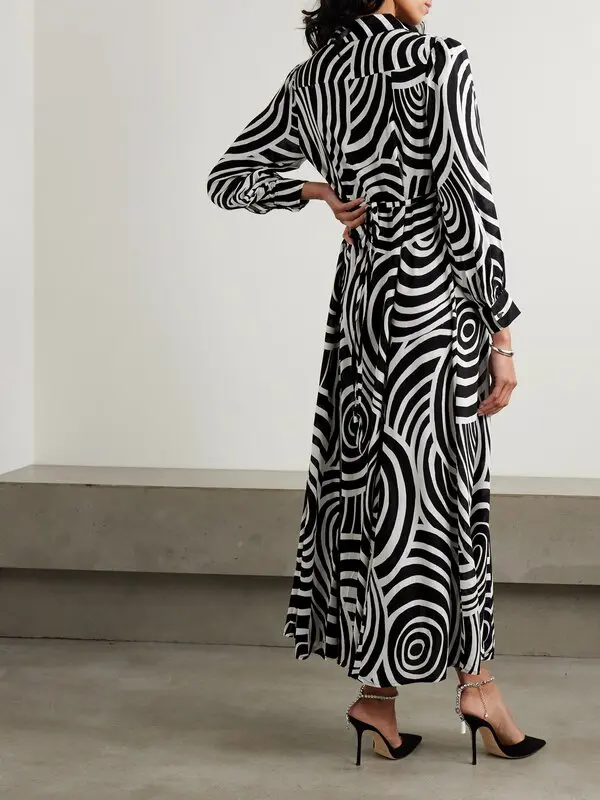 Rixo Maddison Printed Voile Midi Shirt Dress
