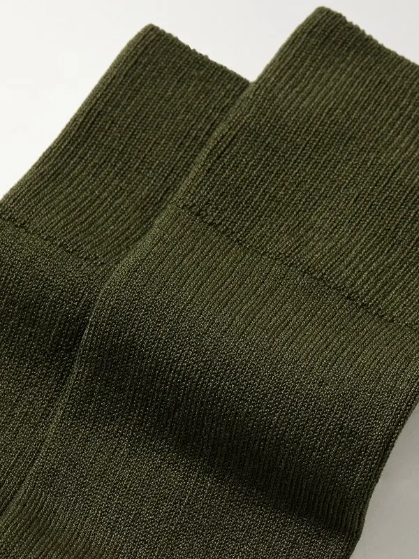 CDLP Set Of Six Ribbed Cotton-blend Socks