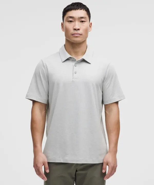 Lululemon Soft Jersey Short-sleeve Polo Shirt - Heathered Vapor/heathered Silver Drop