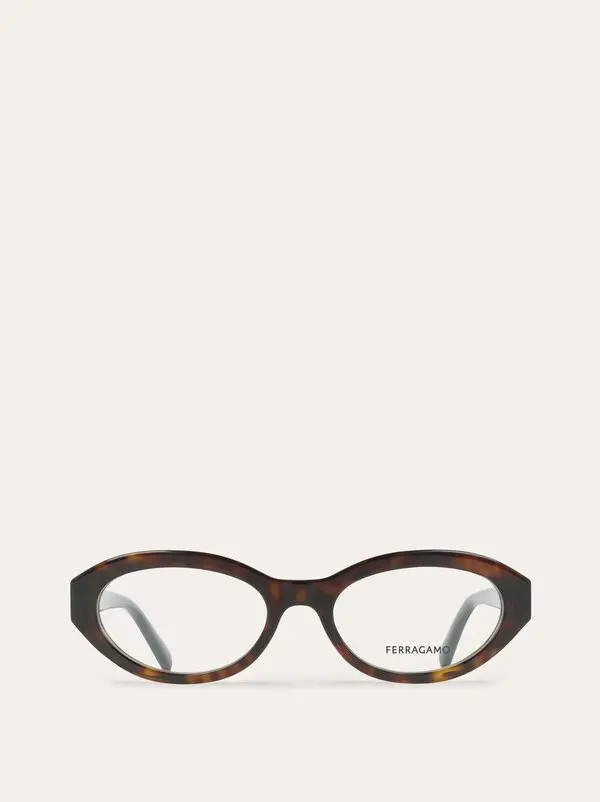 FERRAGAMO Rectangle Optical Glasses - Brown