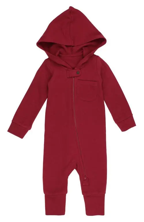 L'OVEDBABY Hooded Organic Cotton Footie - Crimson