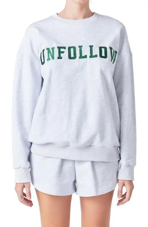 GREY LAB Unfollow Appliqué Graphic Sweatshirt
