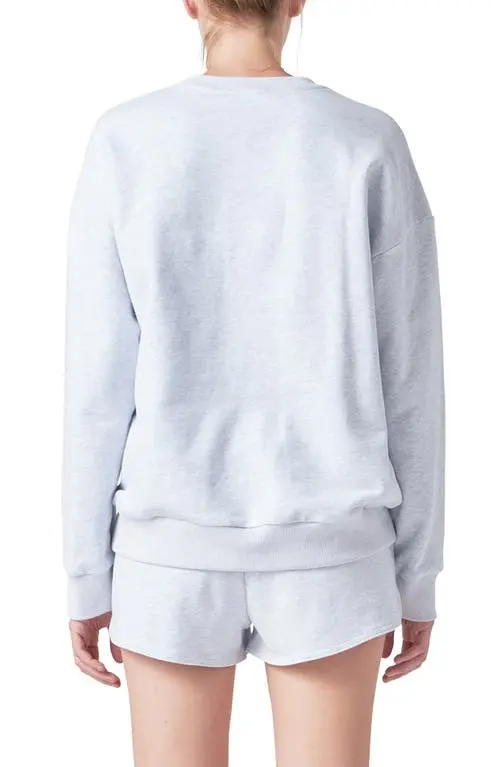 GREY LAB Unfollow Appliqué Graphic Sweatshirt