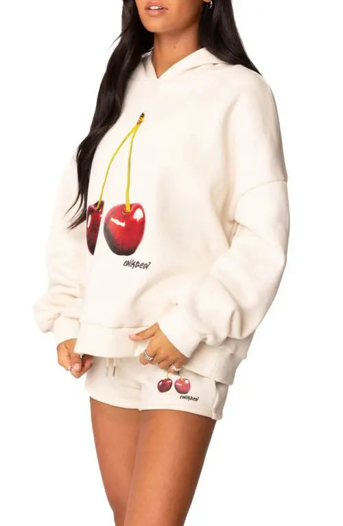 EDIKTED Mon Cheri Cotton Blend Hoodie - Cream