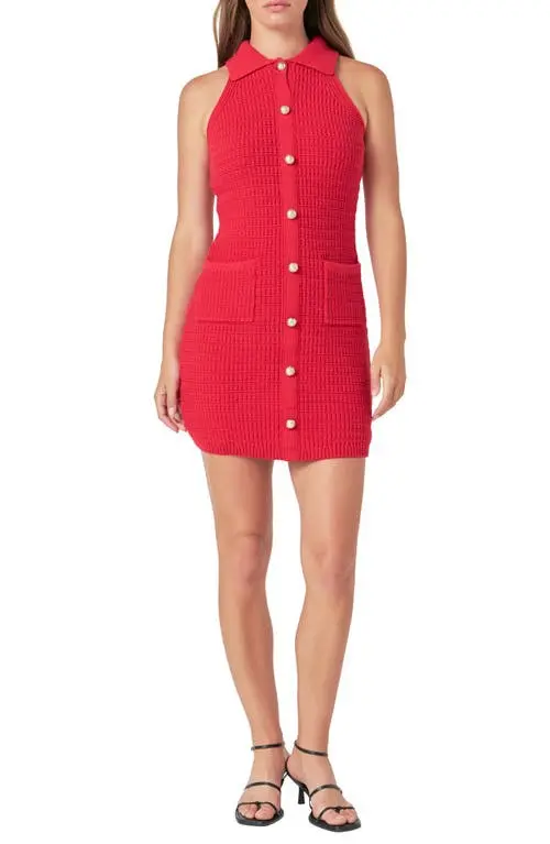 Endless Rose Sleeveless Sweater Dress - Red