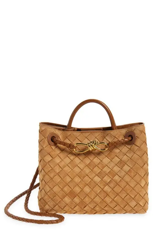 Bottega Veneta Small Andiamo Intrecciato Shoulder Bag - Amber