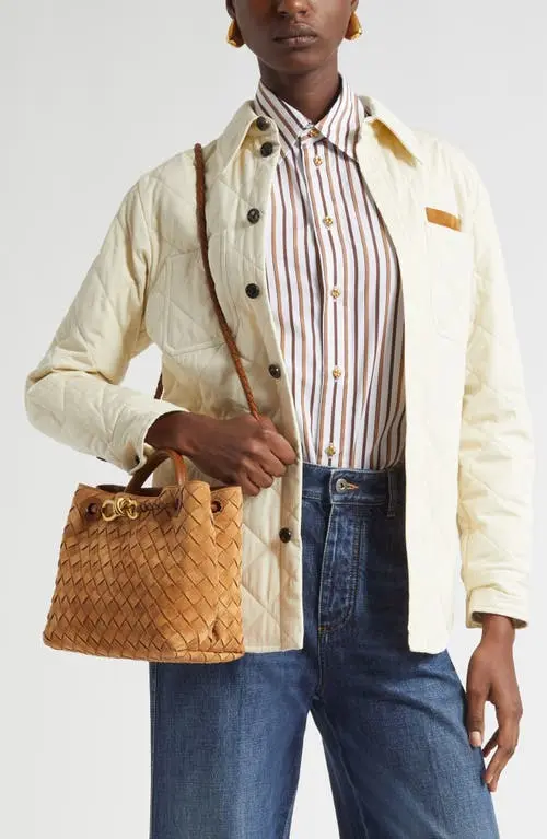Bottega Veneta Small Andiamo Intrecciato Shoulder Bag - Amber