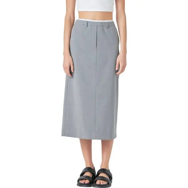GREY LAB Boxer Waist Straight Skirt