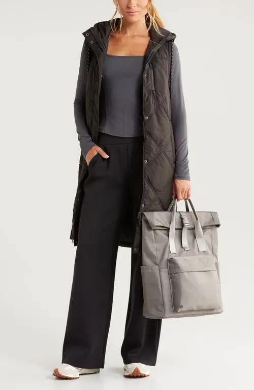 Zella Long Hooded Puffer Vest
