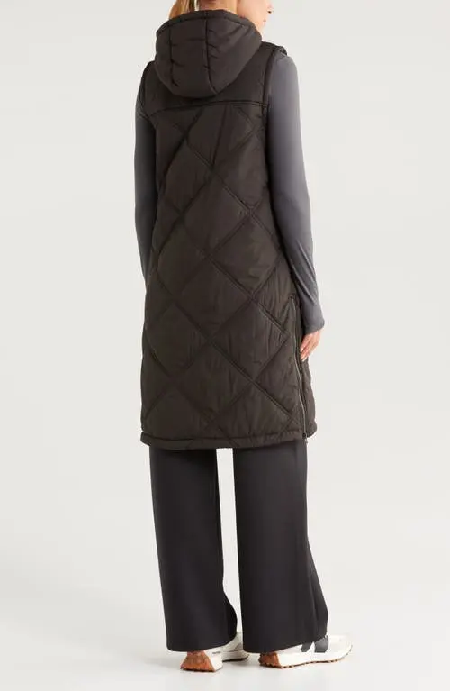 Zella Long Hooded Puffer Vest