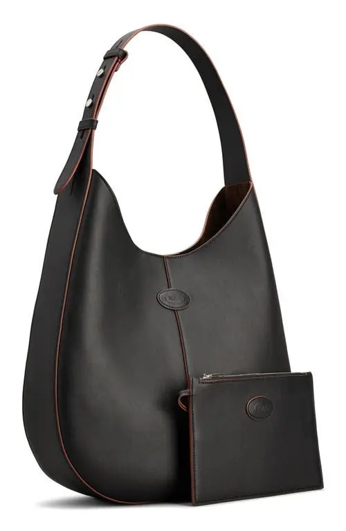 TOD'S Medium Di Bag Leather Hobo Bag - Nero