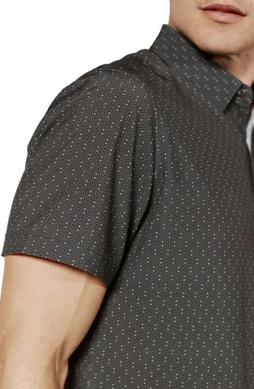 7 Diamonds Altea Short Sleeve Performance Button-up Shirt - Charcoal