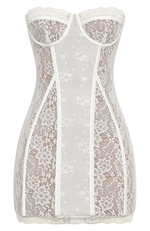 Mistress Rocks Underwire Lace Mini Dress In White - 80% Off | Editorialist
