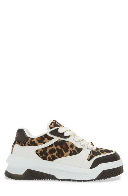 Versace Odissea Leopard Print Calf Hair Sneakers