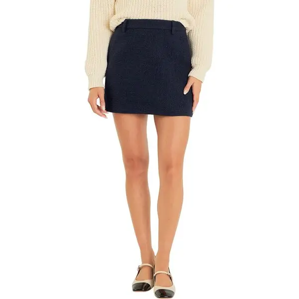 English Factory Tweed Wool-blend Mini Skirt