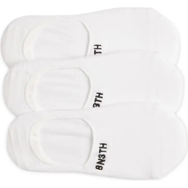 BN3TH 3-pack Classic Invisible Socks - White