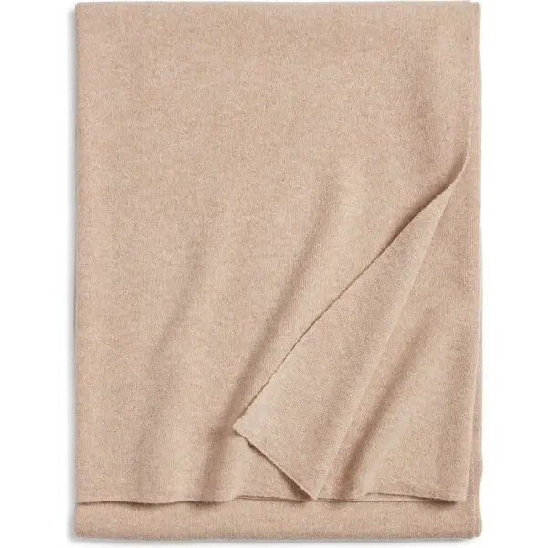 Nordstrom Cashmere Throw Blanket - Tan Thread