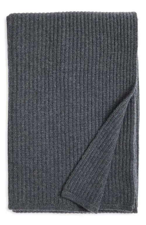 Nordstrom Rib Wool & Cashmere Throw Blanket - Grey Cinder Heather