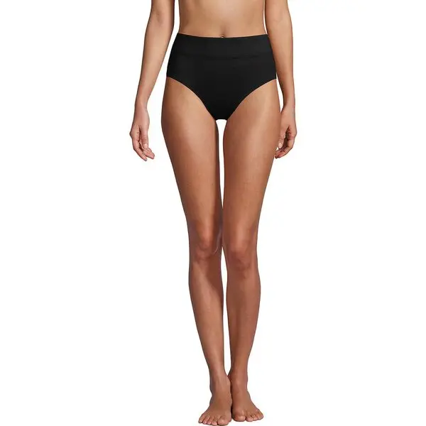 LANDS' END High Waisted Bikini Bottom - Black