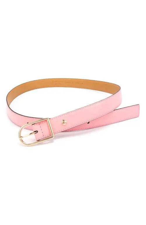 Kate Spade New York Stitched Feather Edge Leather Belt - Strawberry Shake