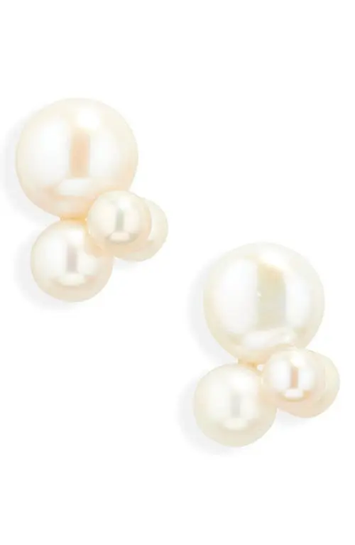 Éliou Cata Freshwater Pearl Stud Earrings - White
