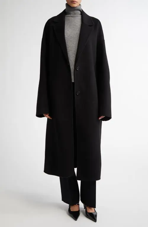 TOTEME Double Face Wool Cocoon Coat - Black