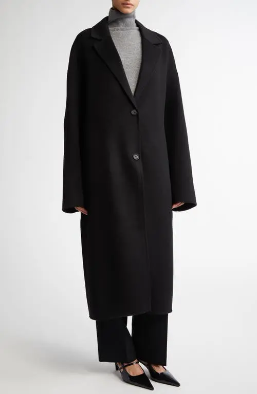 TOTEME Double Face Wool Cocoon Coat - Black