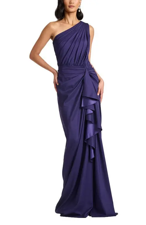 Tadashi Shoji One-shoulder Ruffle Gown - Horizon