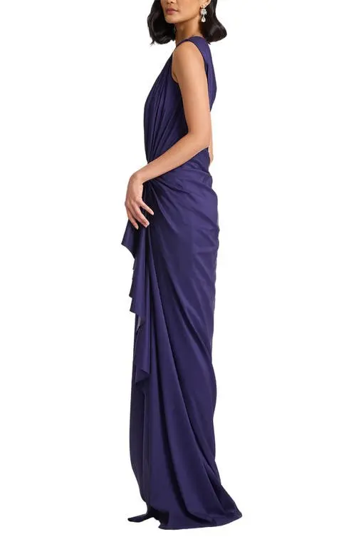 Tadashi Shoji One-shoulder Ruffle Gown - Horizon