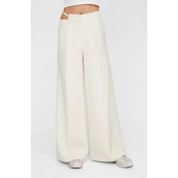 Nasty Gal Cutout Waist Wide Leg Trousers