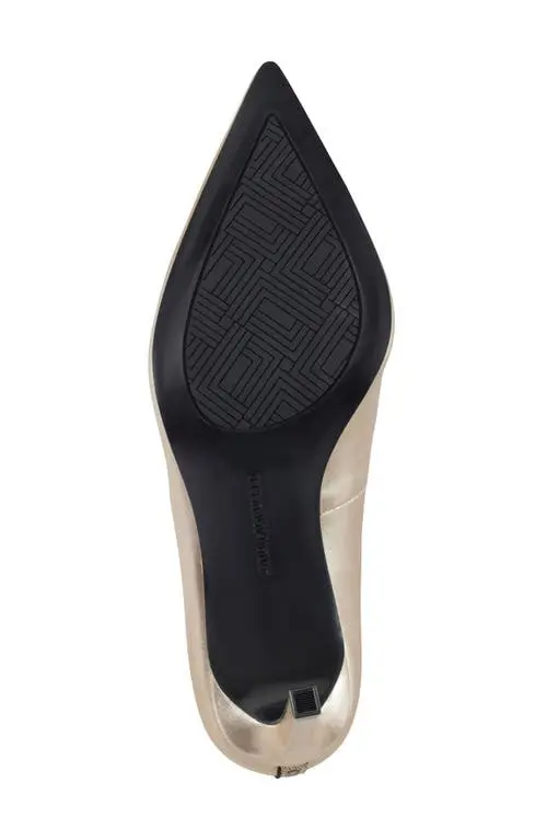 Karl Lagerfeld Paris Sury Ankle Strap Pumps - White Gold