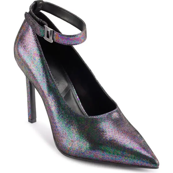 Karl Lagerfeld Paris Sury Ankle Strap Pump - Purple Multi