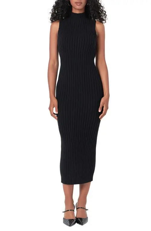 Endless Rose Mock Neck Ribbed Sweater Dress