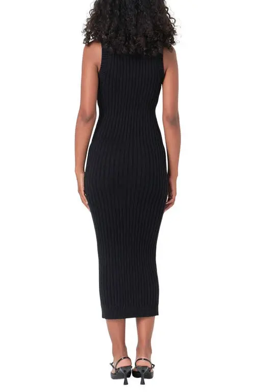 Endless Rose Mock Neck Ribbed Sweater Dress