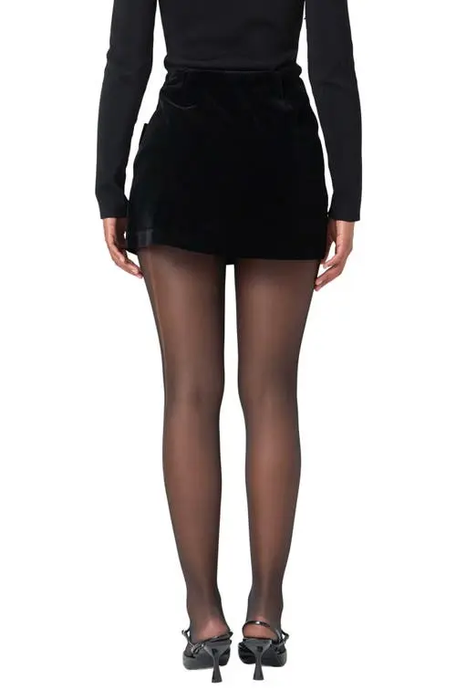 Endless Rose Velvet Mini Skort - Black